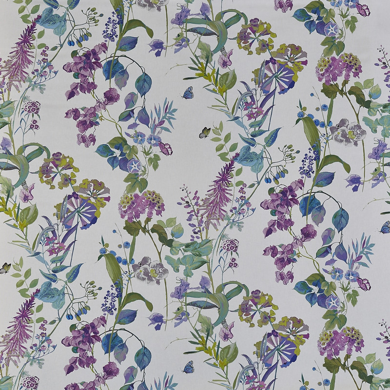 Bougainvillea Wisteria Fabric by Prestigious Textiles - Britannia Rose