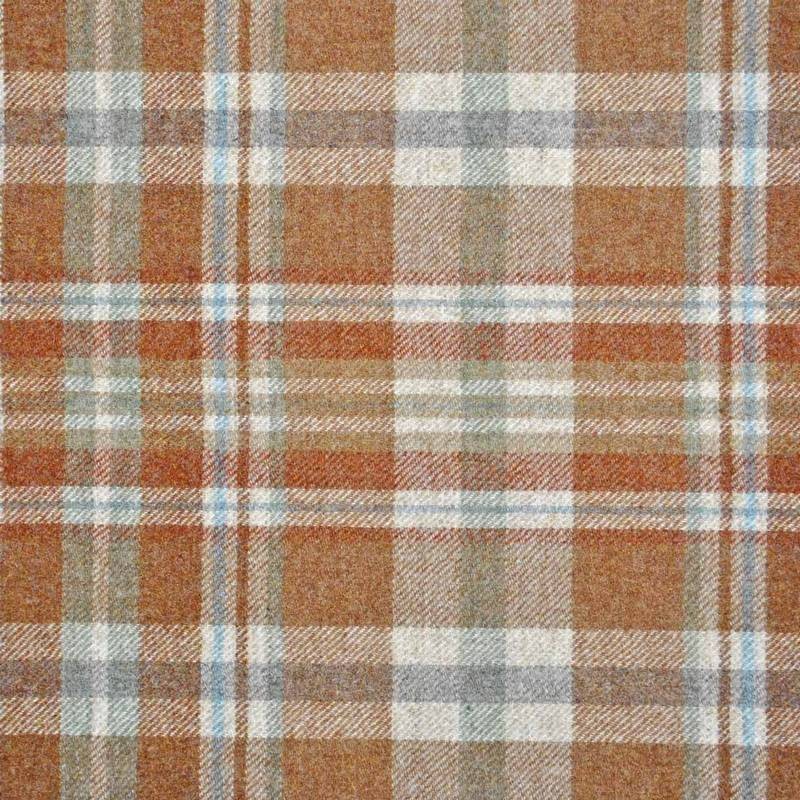 Glen Coe Rust Aqua Fabric by Abraham Moon - Britannia Rose