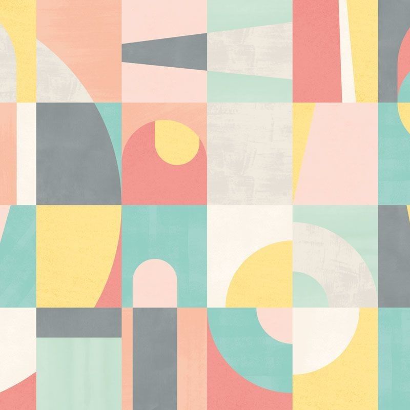 Blocky Flamingo & Smoke Mural by Ohpopsi - Wallpaper - ICN50140M ...