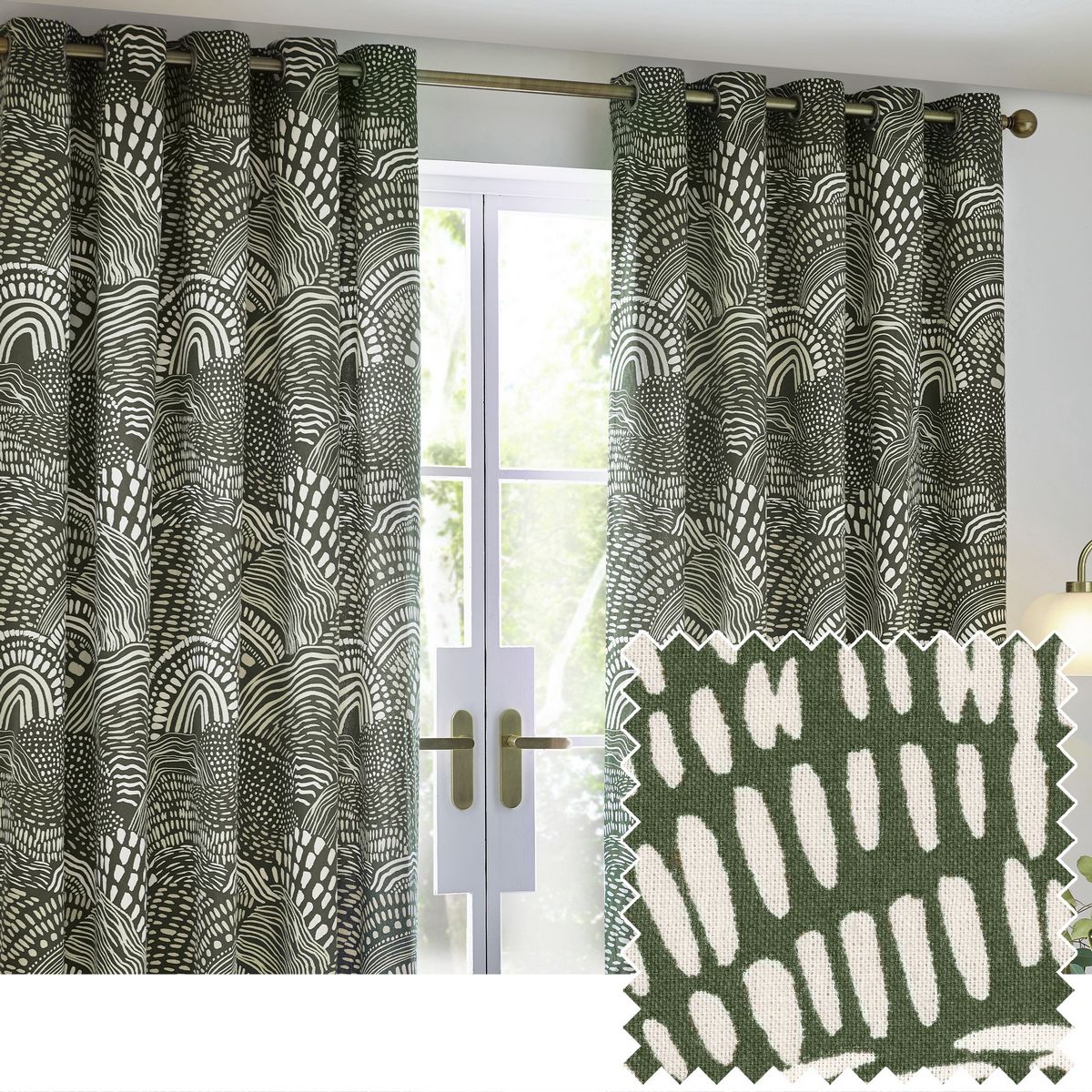 Nola Olive Eyelet Curtains by Hoem - Ready Made Curtain - NOLA/RT8/OLI ...