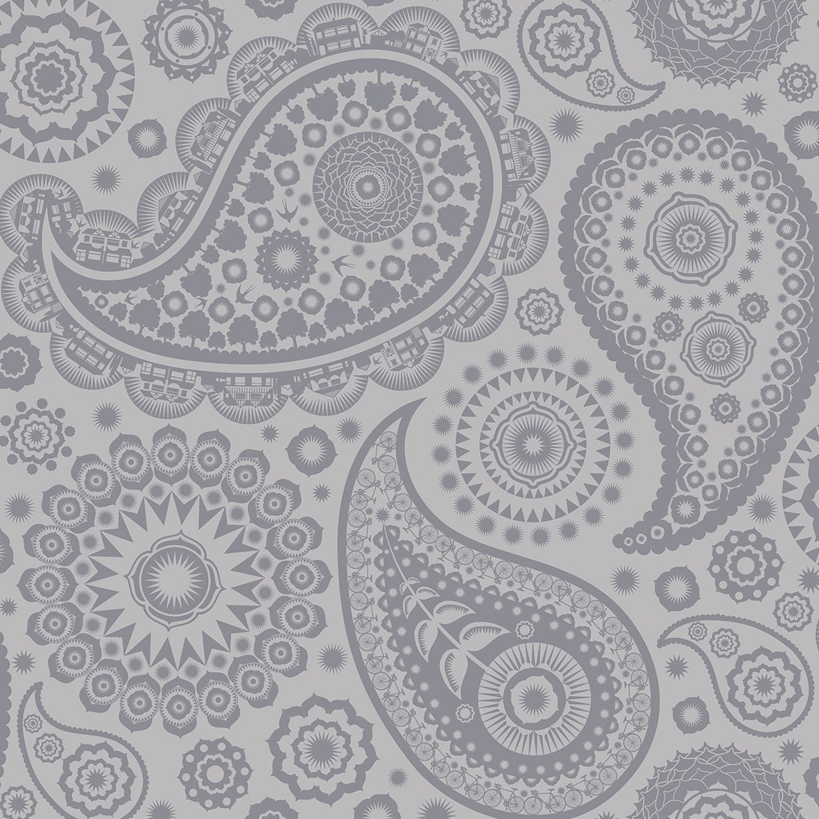 Paisley Crescent Concrete by Mini Moderns - Wallpaper - AZDPT019CO ...