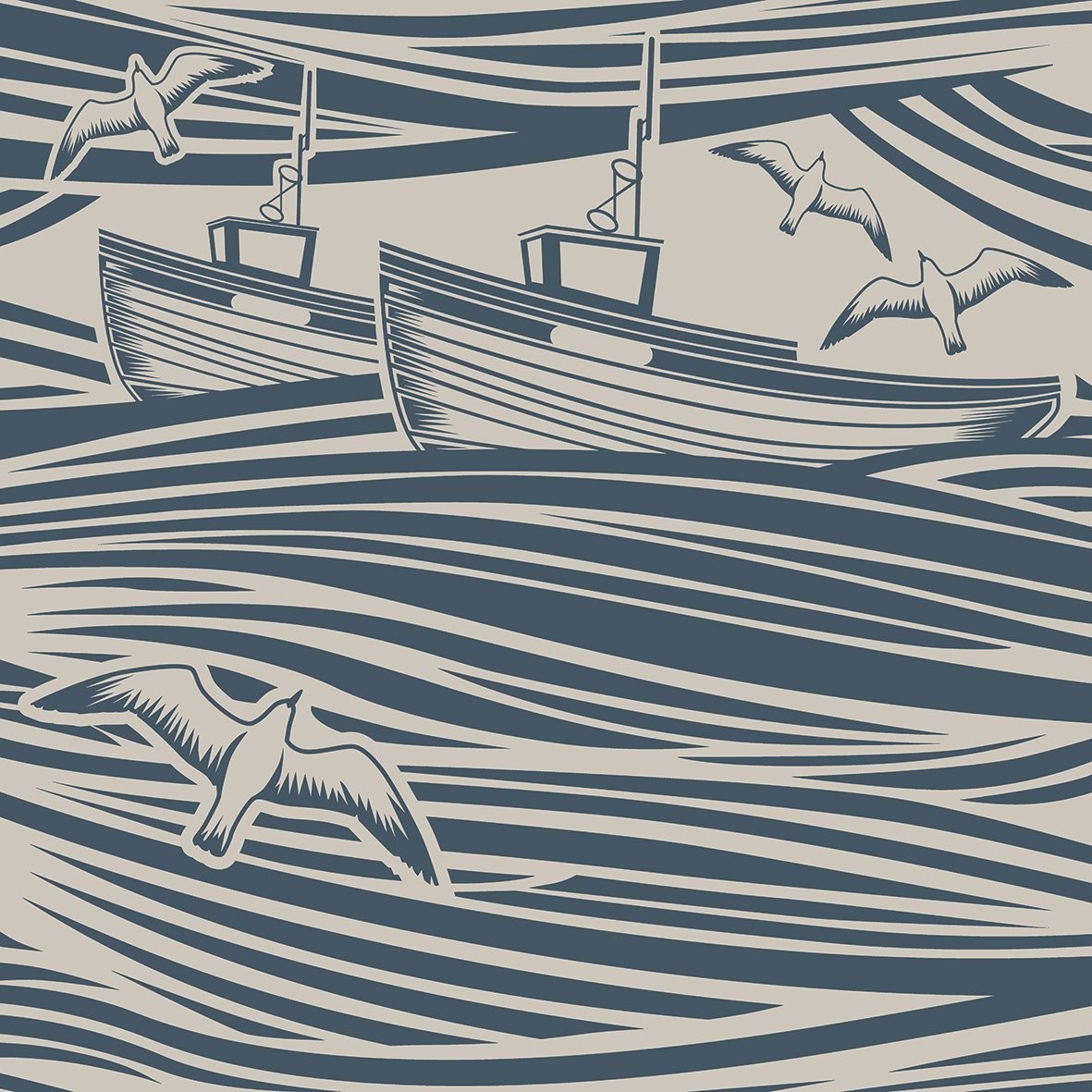 Whitby Washed Denim by Mini Moderns - Wallpaper - AZDPT016WD ...